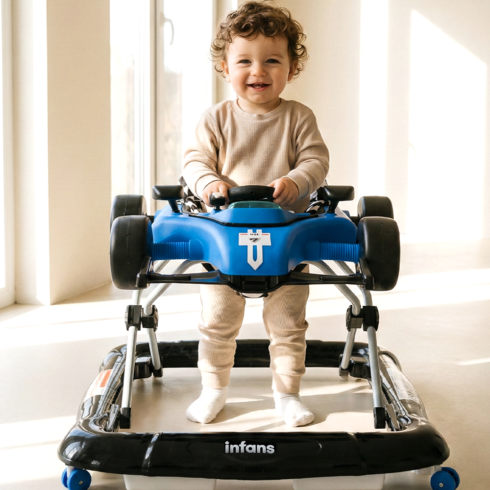 INFANS 4 in 1 Baby Walker, Foldable Toddler Activity Center with Adjus ...
