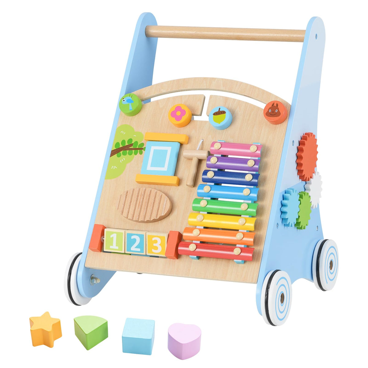 INFANS Wooden Baby Walker, Montessori Walker, Push Walker Toys for Inf ...