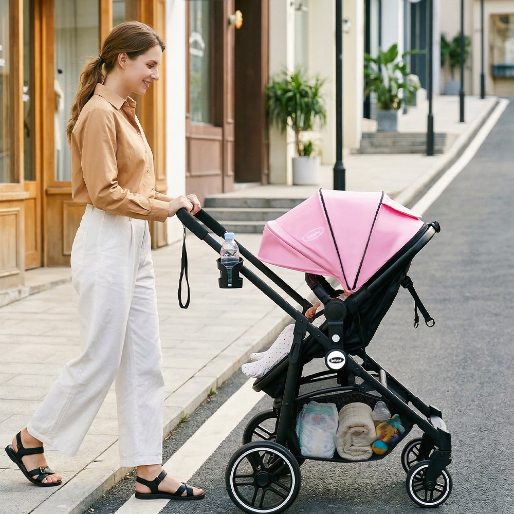 INFANS 2 in 1 Baby Stroller, High Landscape Infant Stroller & Reversib ...